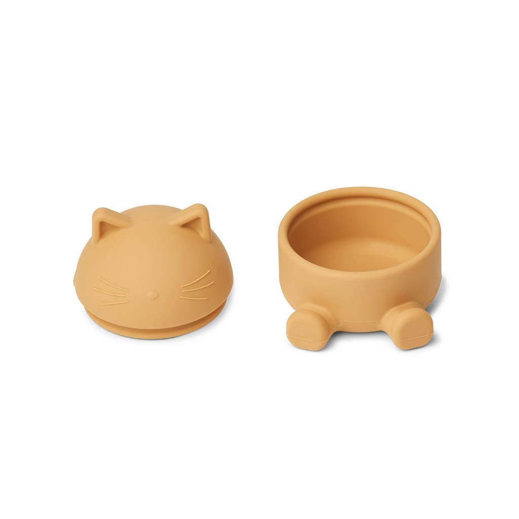 Boîte A Trésors En Silicone - Chat - Jaune Moutarde - Little marmaille