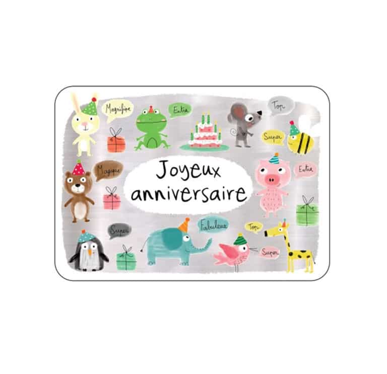 Carte - Joyeux Anniversaire - Animaux - Little marmaille