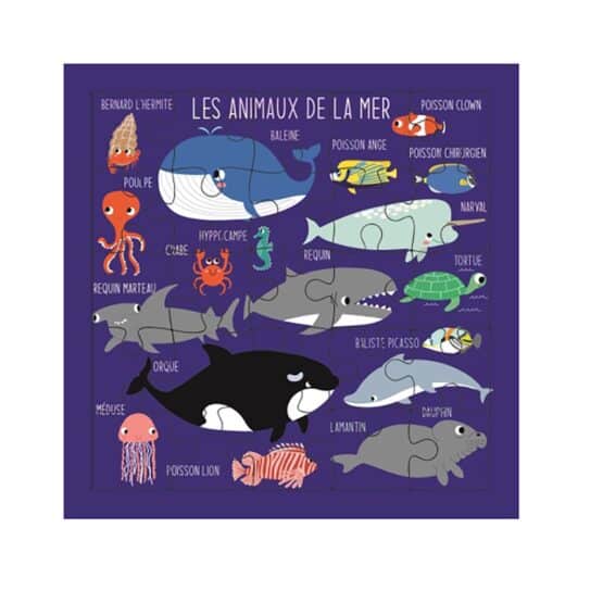 Carte Puzzle - Les Animaux De La Mer - Little marmaille