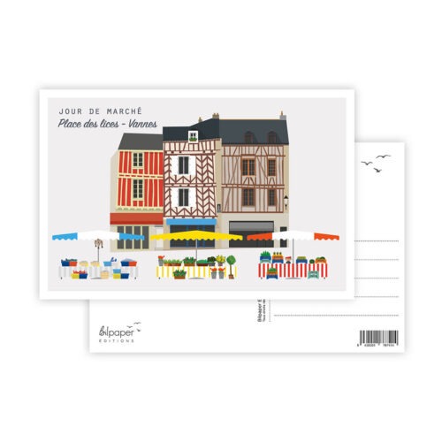 Carte Postale - Place Des Lices VANNES - Bilpaper - Little marmaille Carte Postale - Place Des Lices VANNES - Bilpaper - Little marmaille