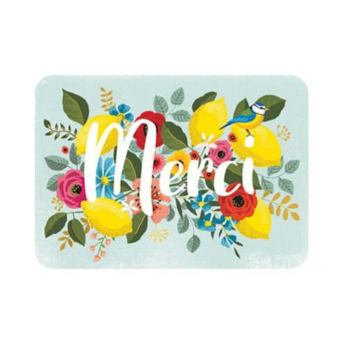 Carte - Merci - Fleurs Et Citron - Little marmaille