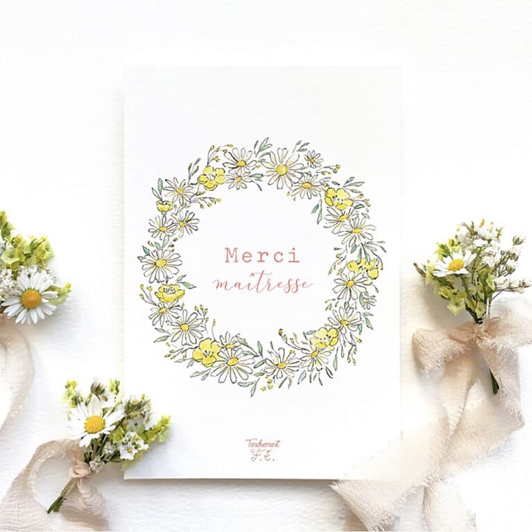 Carte - Couronne - Merci Maîtresse - Little marmaille
