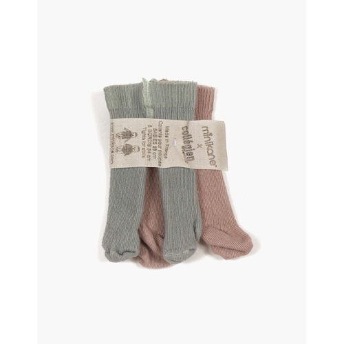 Collants - Sauge Ou Vieux Rose - Pour Poupée Minikane - Little marmaille