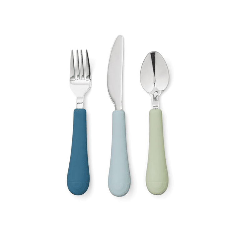 Couverts en acier et silicone - Arc-en-ciel - CamCam | Little marmaille