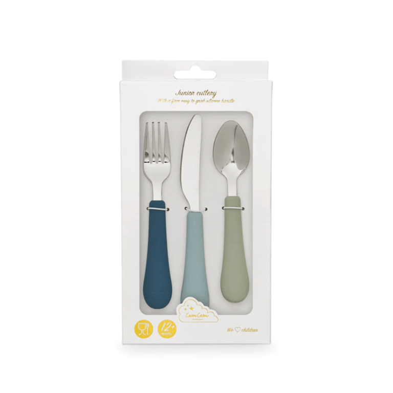 Couverts en acier et silicone - Arc-en-ciel - CamCam | Little marmaille