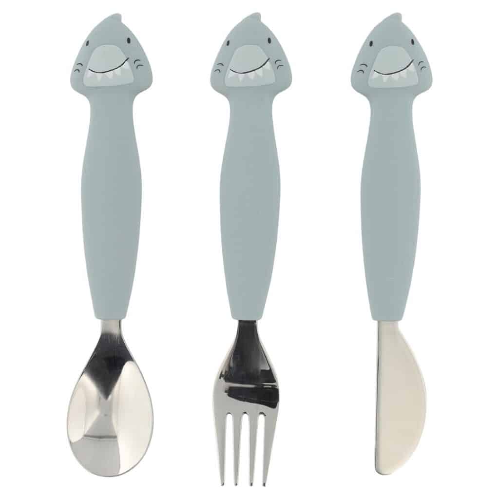 Couverts 3 pièces en silicone - Mr Requin - Trixie | Little Marmaille